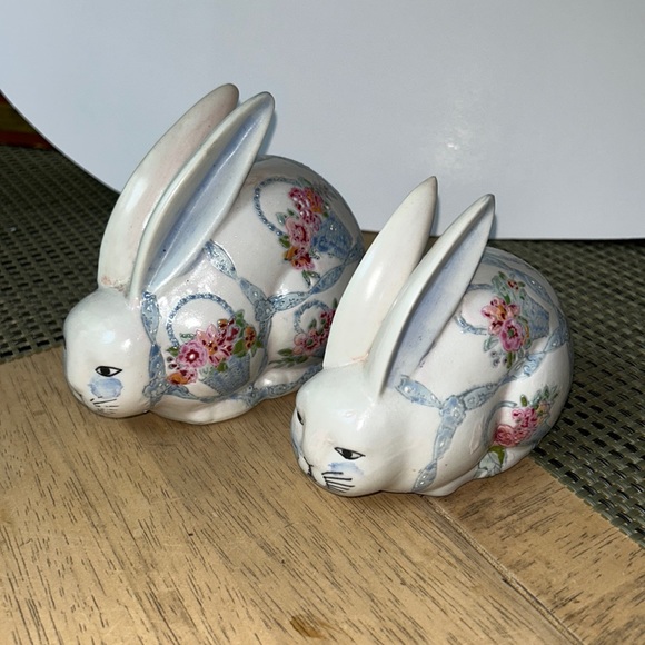 Vintage | Accents | Vintage Chinese Porcelain Rabbits Done In A Floral ...